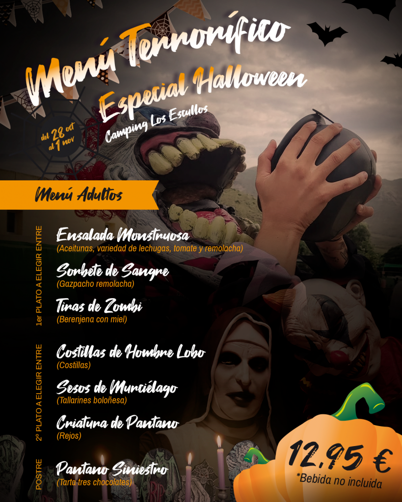 Menús terroríficos - Halloween 2022 - Los Escullos Cabo de gata