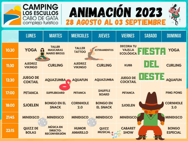 Planning Animación desde el 28 de agosto al 3 de septiembre - Los ...